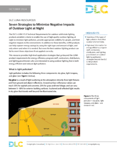 Seven Strategies to Minimize Negative Impacts of Outdoor Light at Night ...
